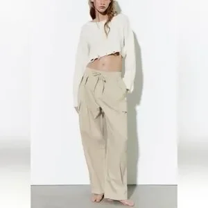 Zara | Pants & Jumpsuits | Zara Low Rise Pants With Side Pockets Leg ...